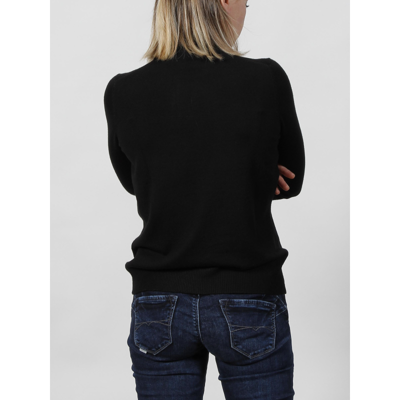 Pull col roulé basic noir femme - Deeluxe | wimod