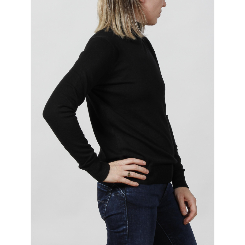 Pull col roulé basic noir femme - Deeluxe | wimod