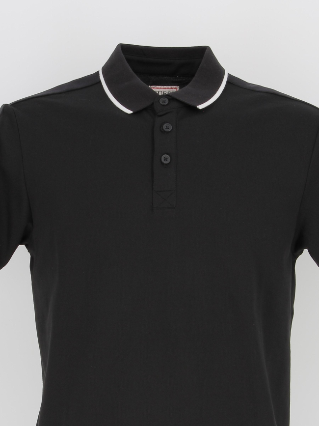 Polo paul pique tape noir homme - Guess | wimod