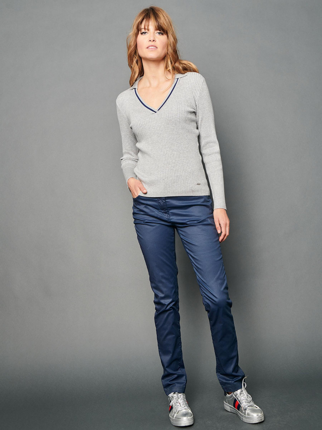 Pull tina chiné gris femme - Delahaye | wimod