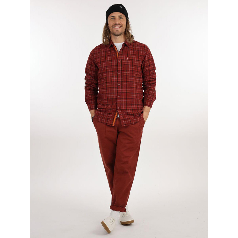 Chemise à carreaux colk bordeaux homme - Oxbow | wimod