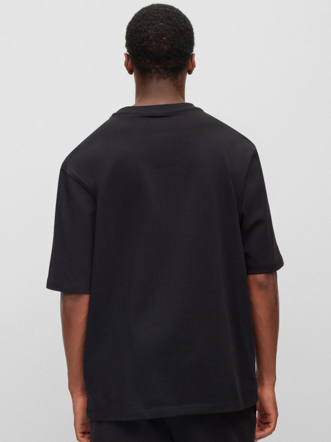 T-shirt uni logo embossé dleek noir homme - Hugo | wimod