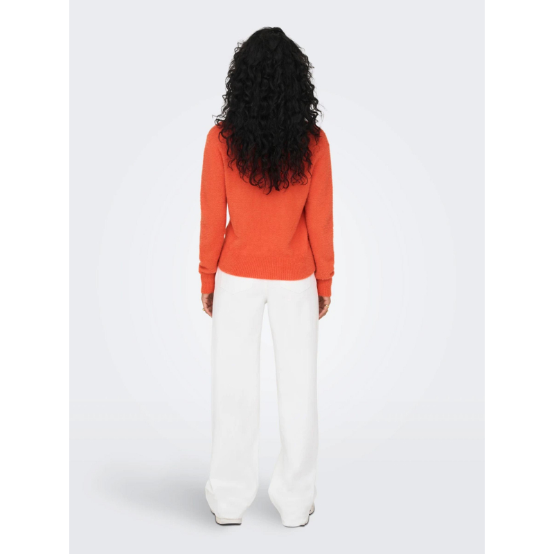 Pull col v ella piumo orange femme - Only | wimod