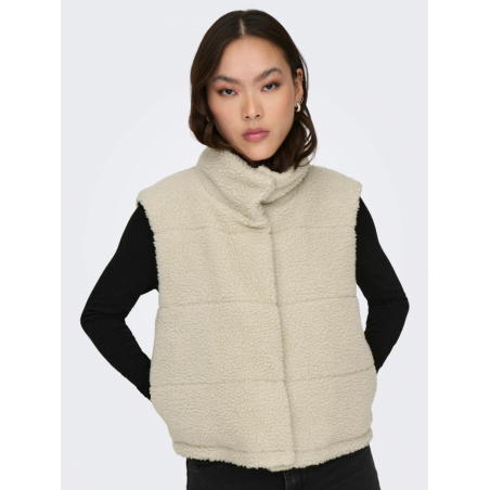 Veste sans manche teddy sherpa sandra blanc femme - Only | wimod