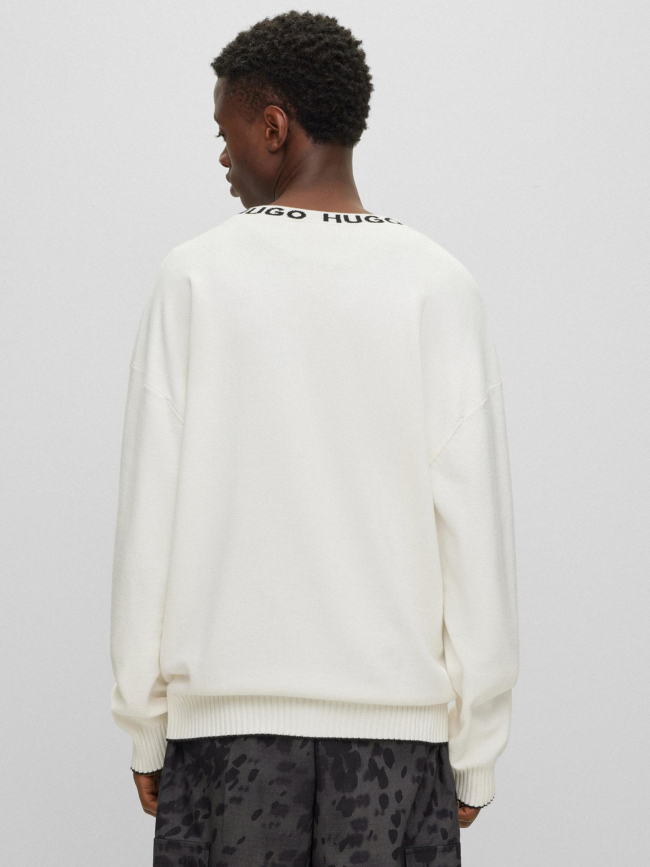 Pull col logo smarlo blanc homme - Hugo | wimod