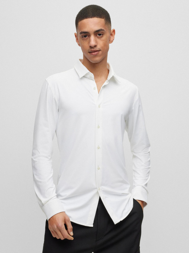 Chemise uni stretch elisha blanc homme - Hugo | wimod