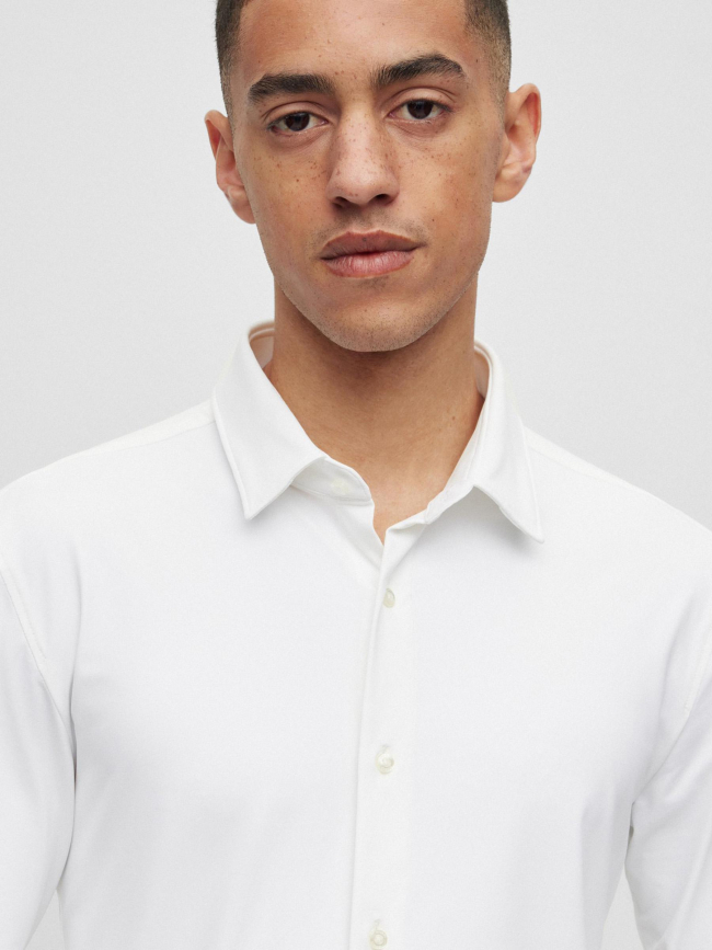 Chemise uni stretch elisha blanc homme - Hugo | wimod