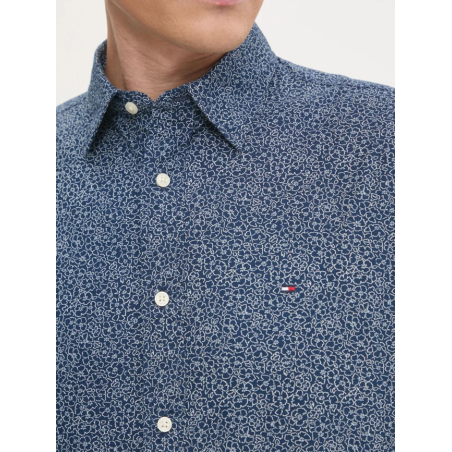 Chemise flex polin à motif floral bleu homme - Tommy Hilfiger | wimod