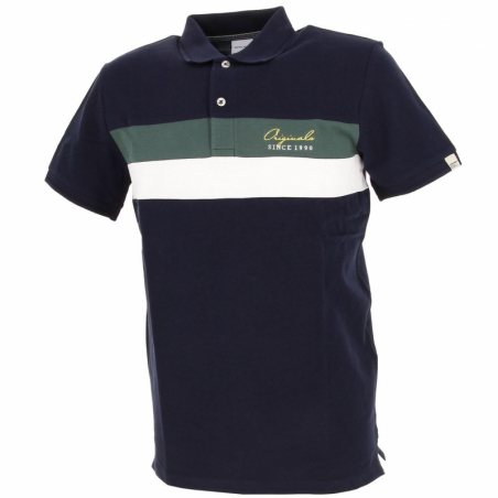 Polo blocks navy bleu marine homme - Jack & Jones | wimod