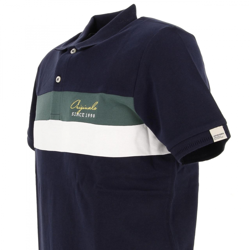 Polo blocks navy bleu marine homme - Jack & Jones | wimod